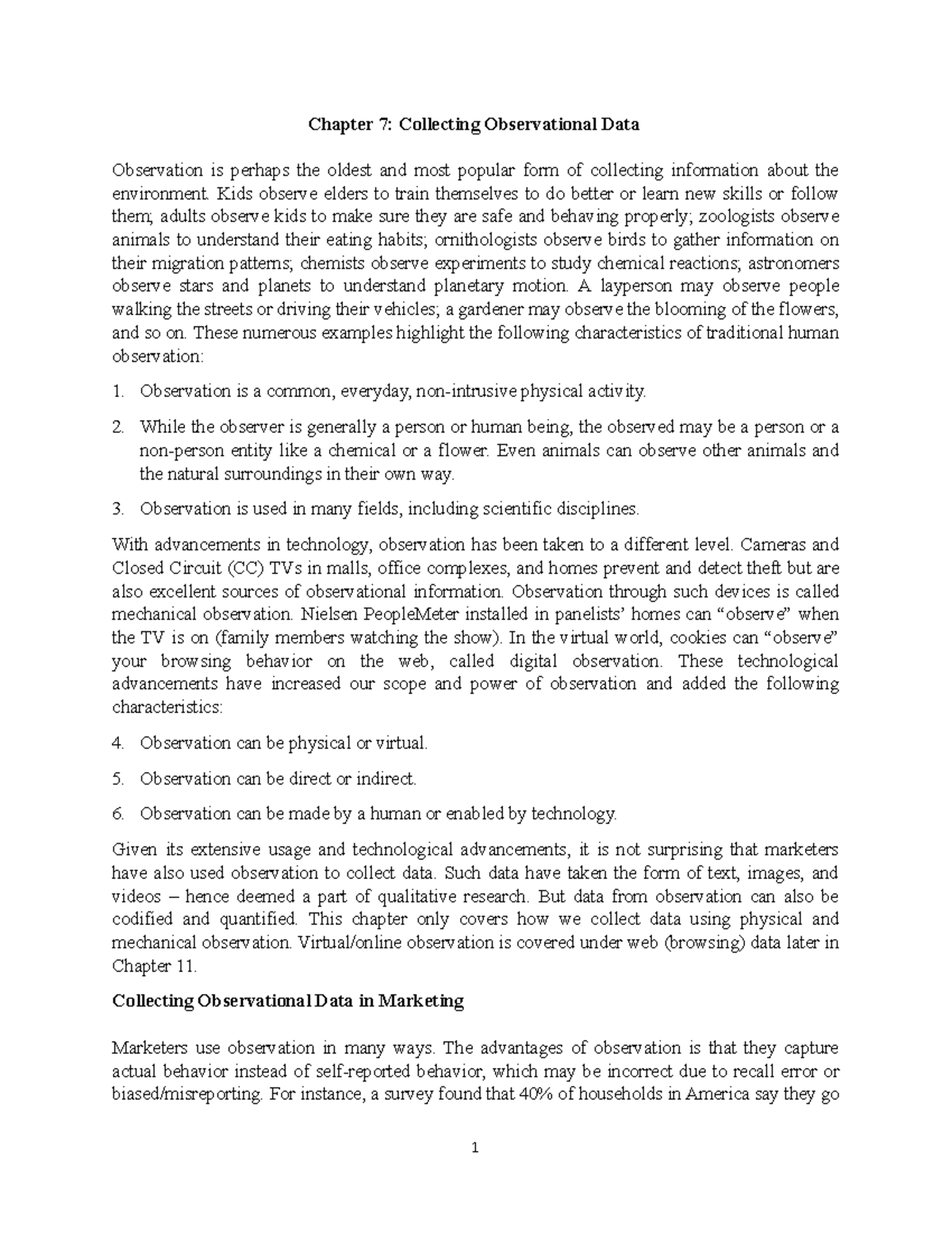 WWDM Chapter 7 - Collecting Observational Data - Chapter 7: Collecting Observational Data - Studocu
