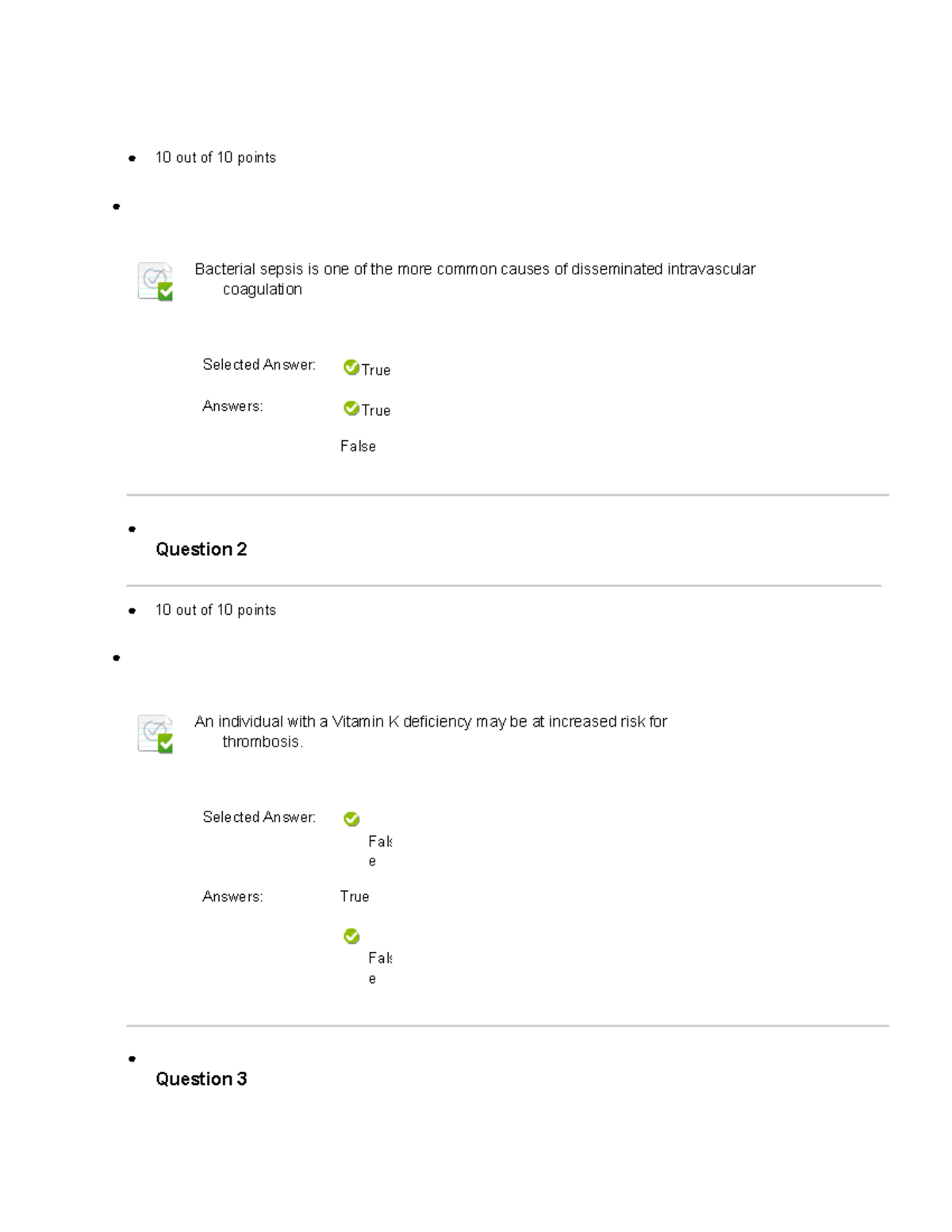 Quiz 5 - questions and answers to weekly quiz #5 - 10 out of 10 points ...