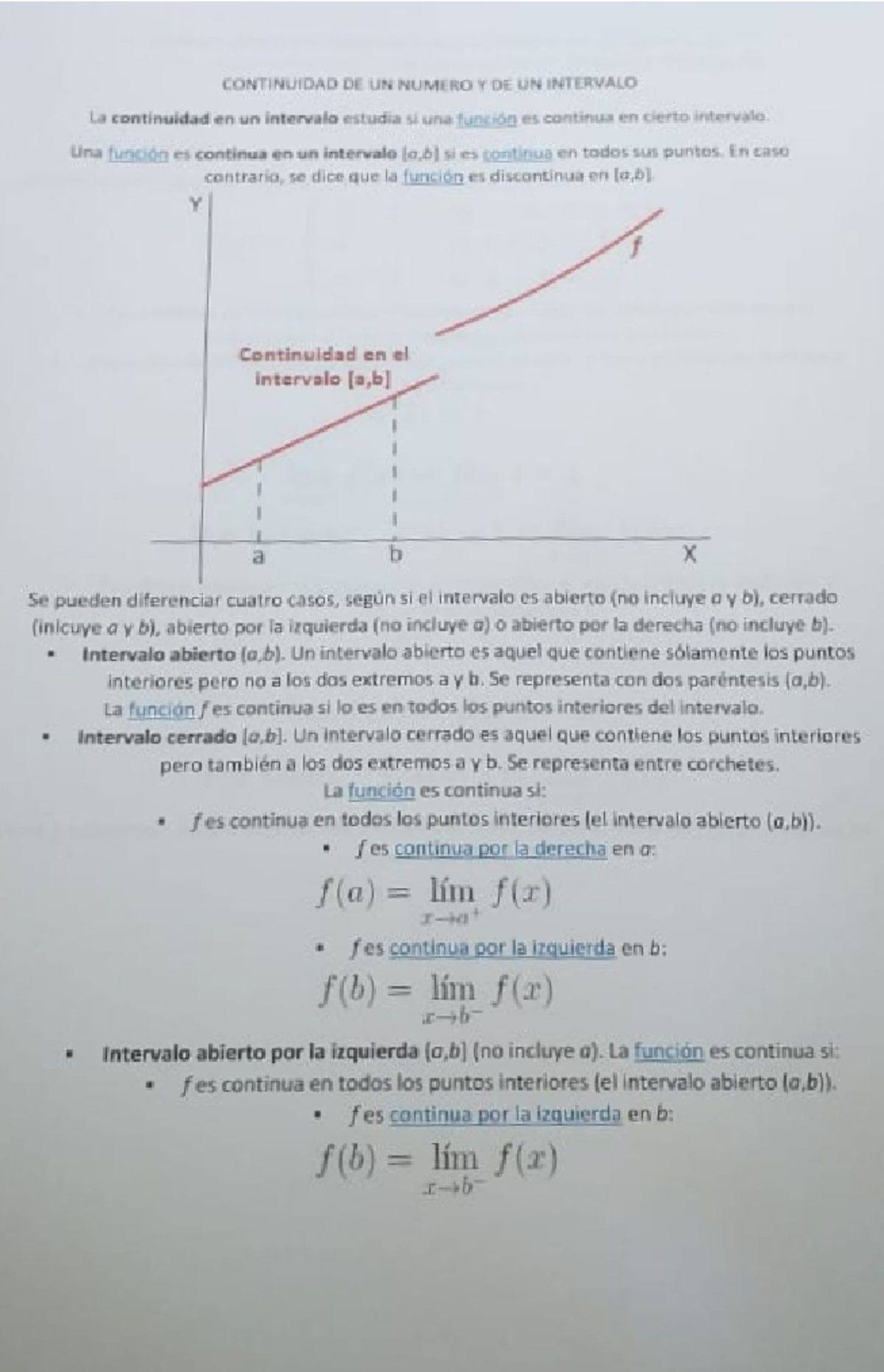 Ejemplos de continuidad de un número e intervalo - Calculo I - Studocu