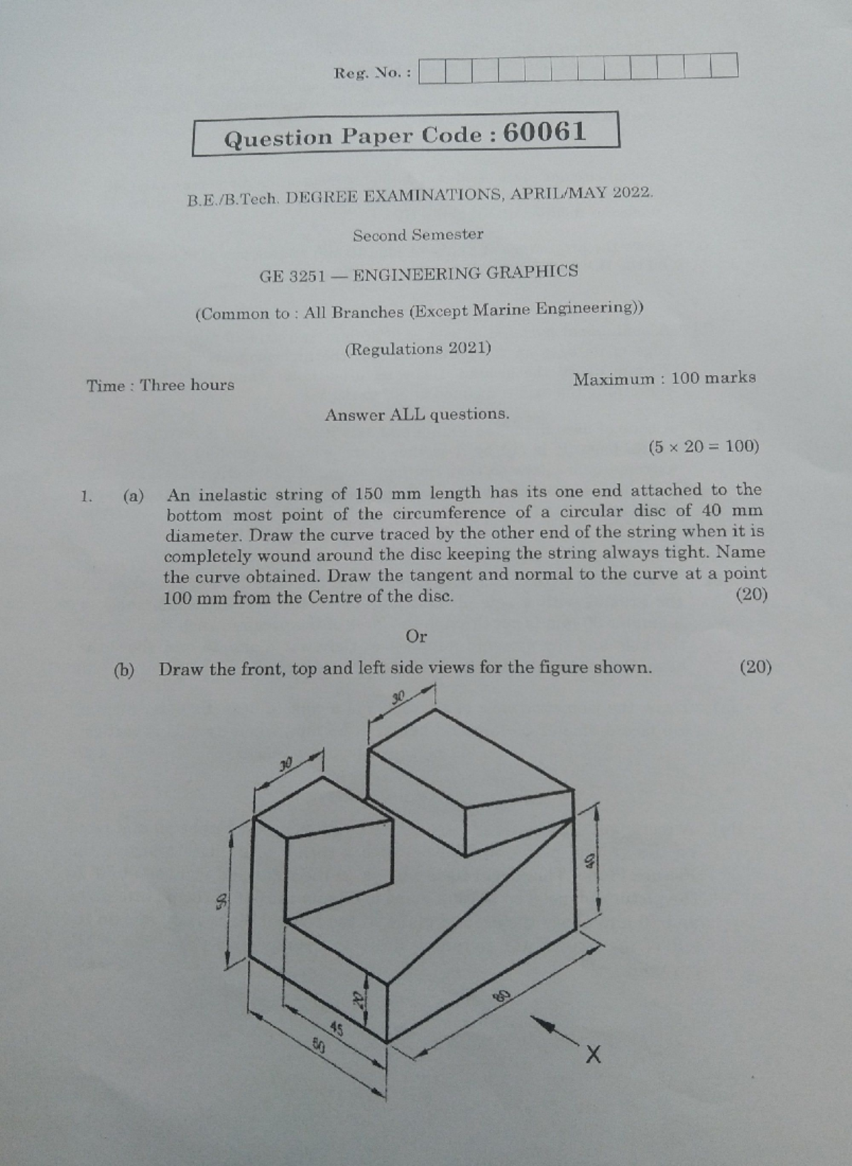 EG QP afternoon 20-Jul-2022 15-37-42 - Engineering Graphics - Studocu