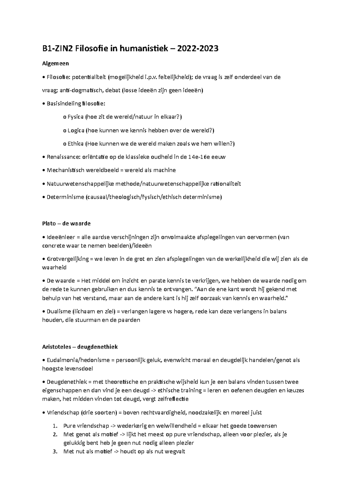 Begrippenfilosofie - begrippen + korte uitleg - B1-ZIN2 Filosofie in ...