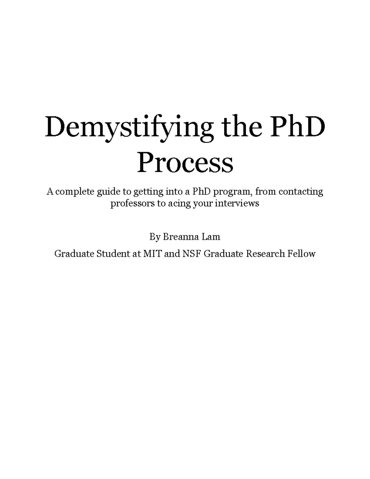 Document - A complete guide to getting into a PhD program, from ...