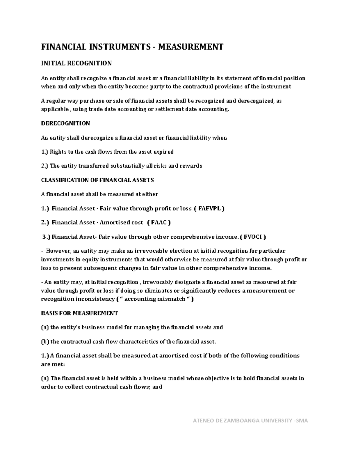 2 Classification of Financial Assets - FINANCIAL INSTRUMENTS ...