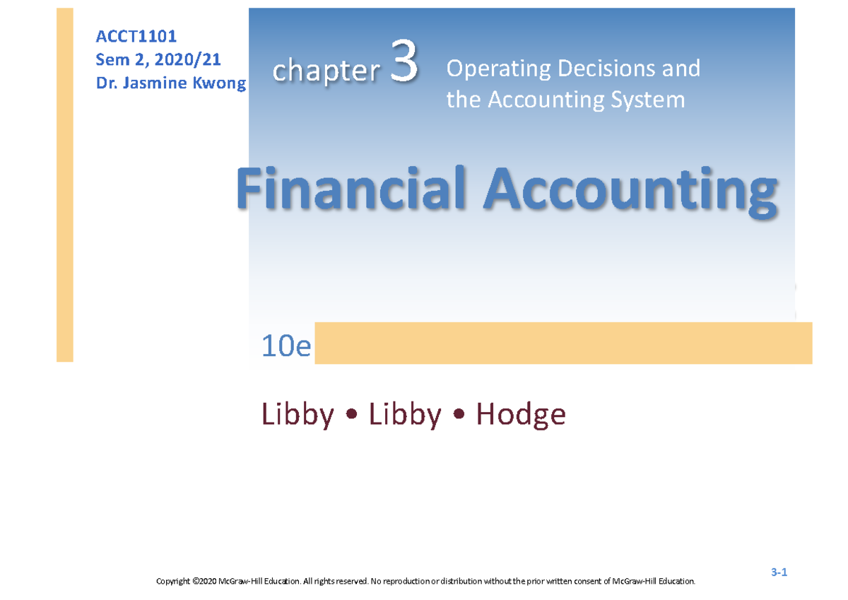 Ch3 ACCT1101 S2 2021Ch11 ACCT1101 Semester 2 2021 Jasmine sub - 9e ...