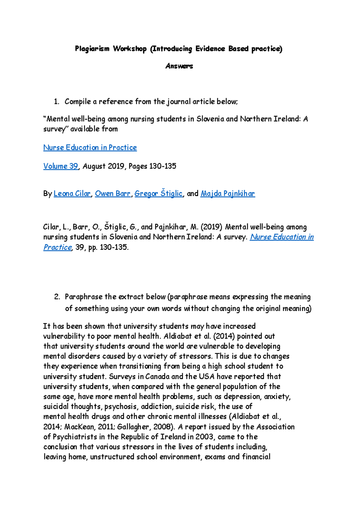 Plagiarism Wo - Lecture notes 1,2,3,4,5,6 - Plagiarism Workshop ...