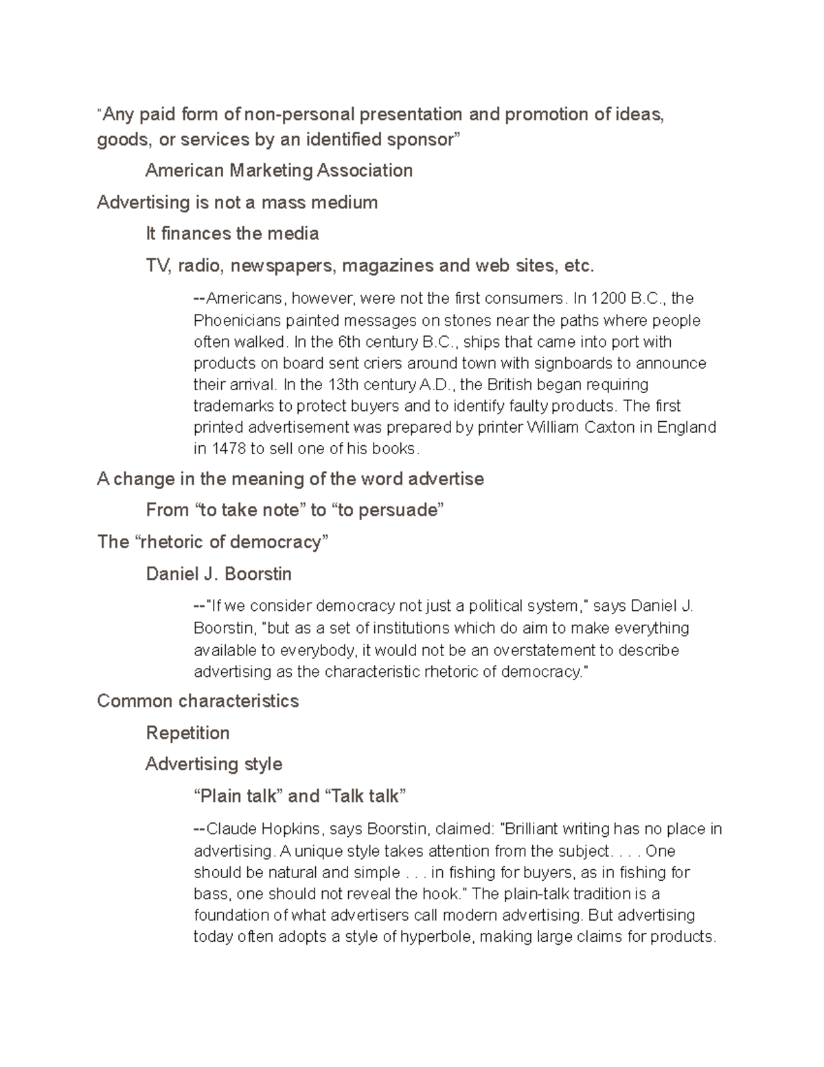 MC chapter 10 - Michel little spring 2023 MC 101 - “Any paid form of ...