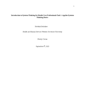 D372 Task 3 Sample - Task 3 for Introduction to Information Systems D372 - D372 Task 3 Name ...