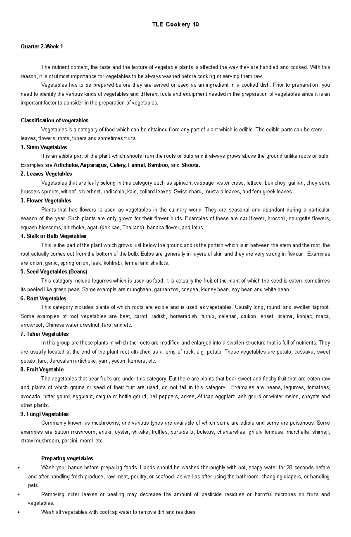 TLE- Cookery 10- 2nd Grading Reviewers - TLE Cookery 10 Quarter 2-Week ...