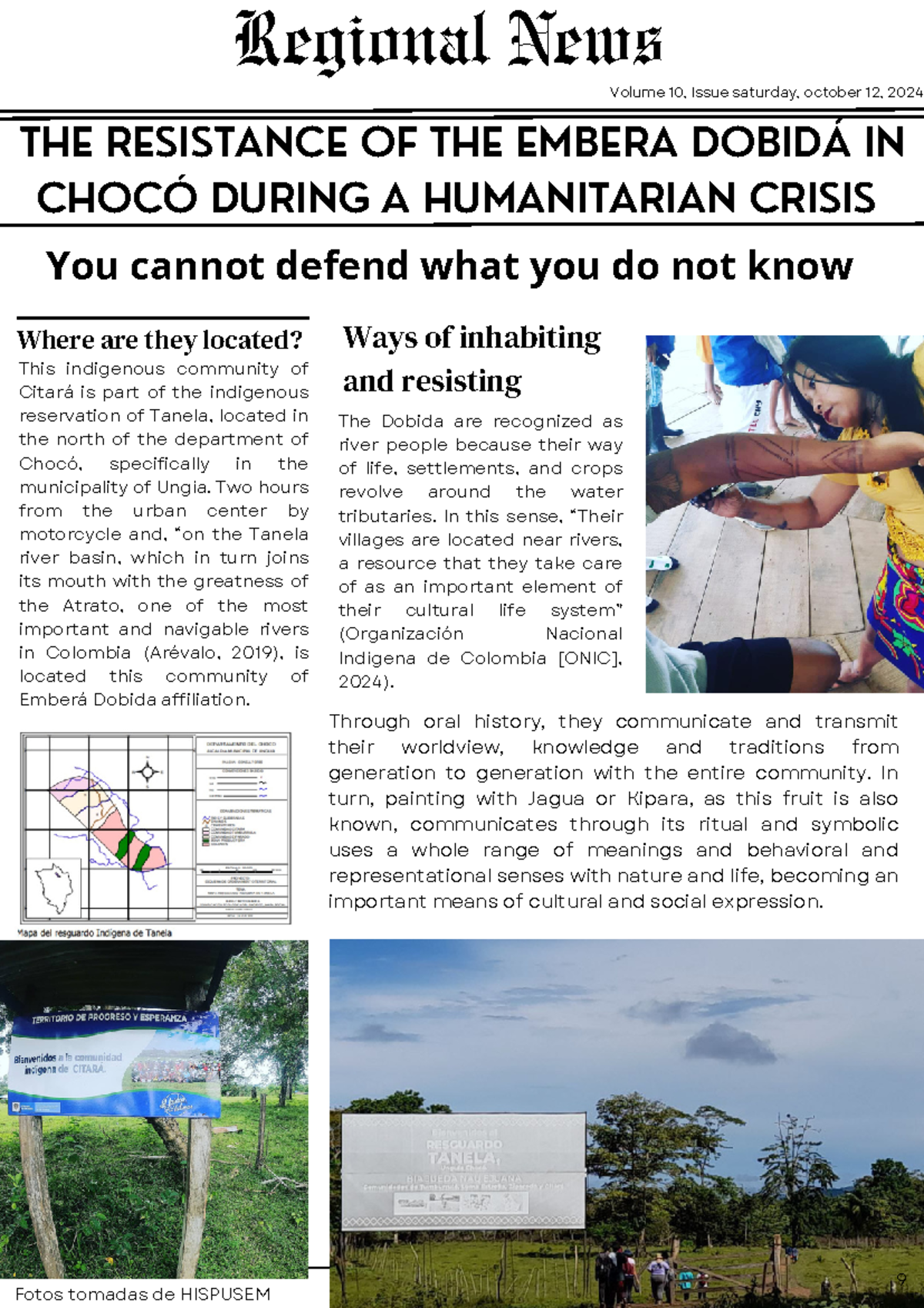 The resistance of the Embera Dobidá in Chocó during a humanitarian ...
