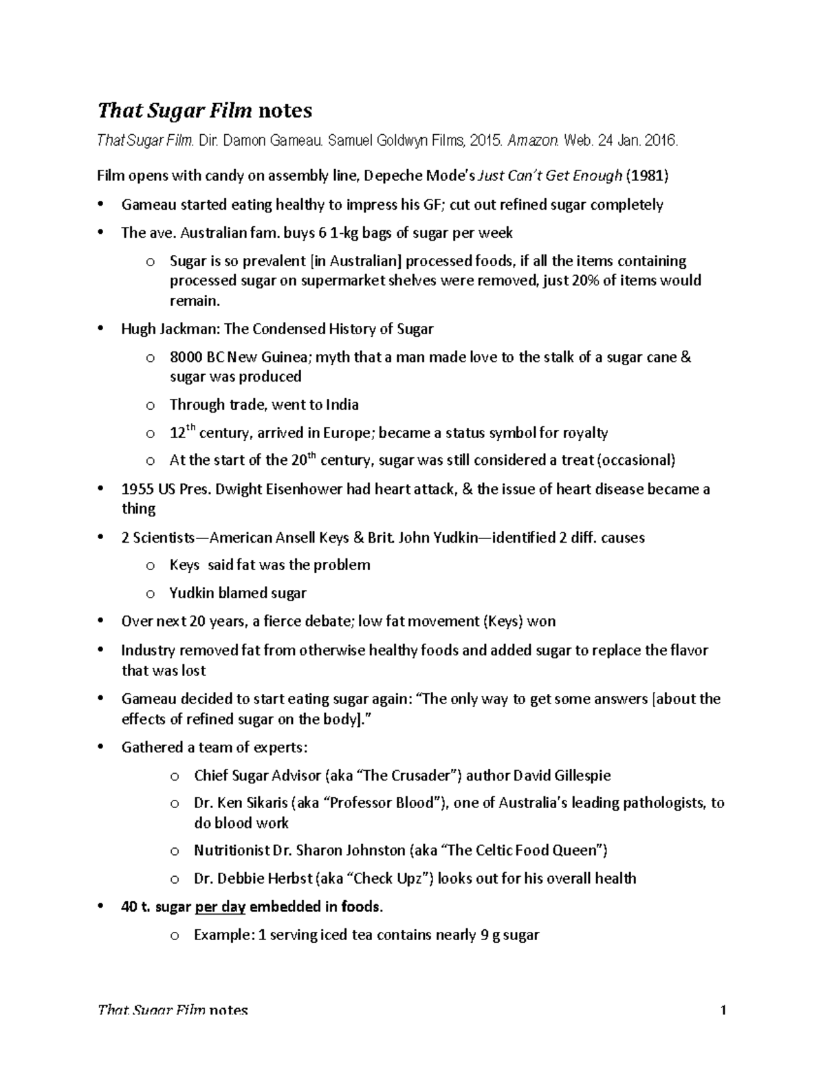 That sugar film notes - lol imagine - !"#$%&'(#)%*+,-%!"#$%& '& - Studocu