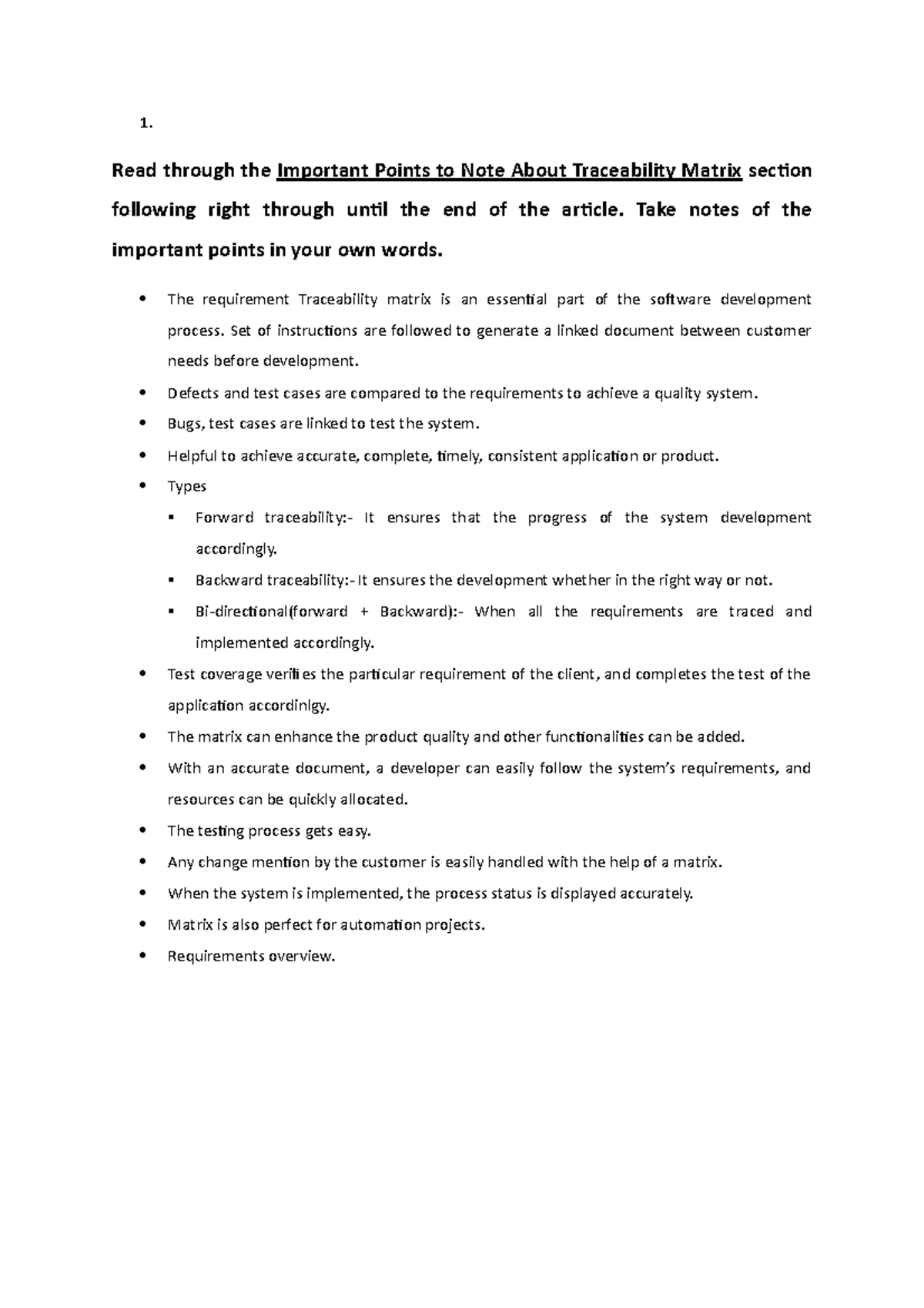 Software Testing lab 1 - Lecture notes 1-5 - 1. Read through the ...