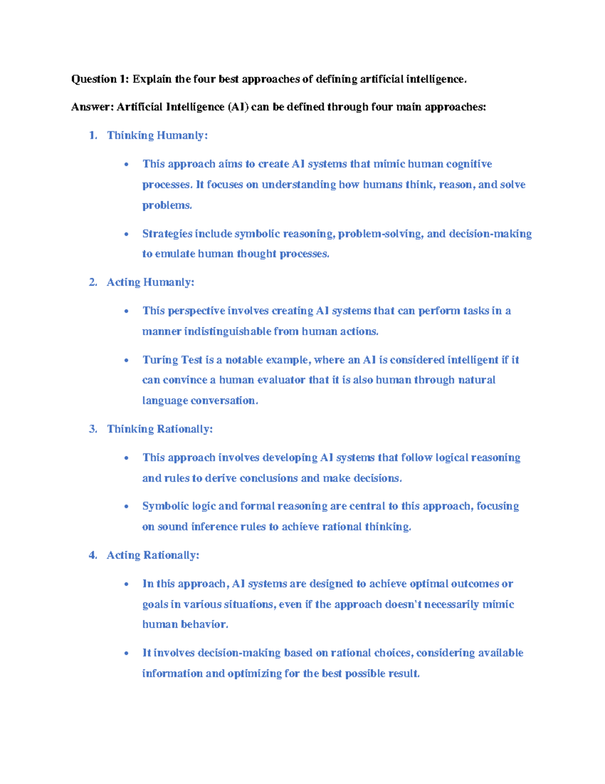 AI PP Combined - A combination of AI past paper questions with worked ...