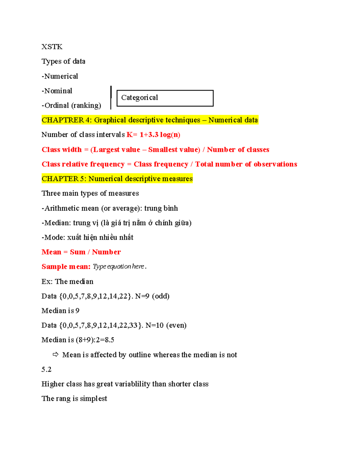XSTK - abcd - XSTK Types of data -Numerical -Nominal -Ordinal (ranking) CHAPTRER 4: Graphical ...