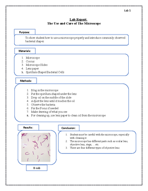 Lab report for lab 25 - Lab 25 Lab Report Water Testing Purpose: To ...