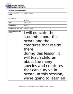 COE Lesson Plan ESL 440 - LESSON PLAN TEMPLATE Section 1: Lesson ...
