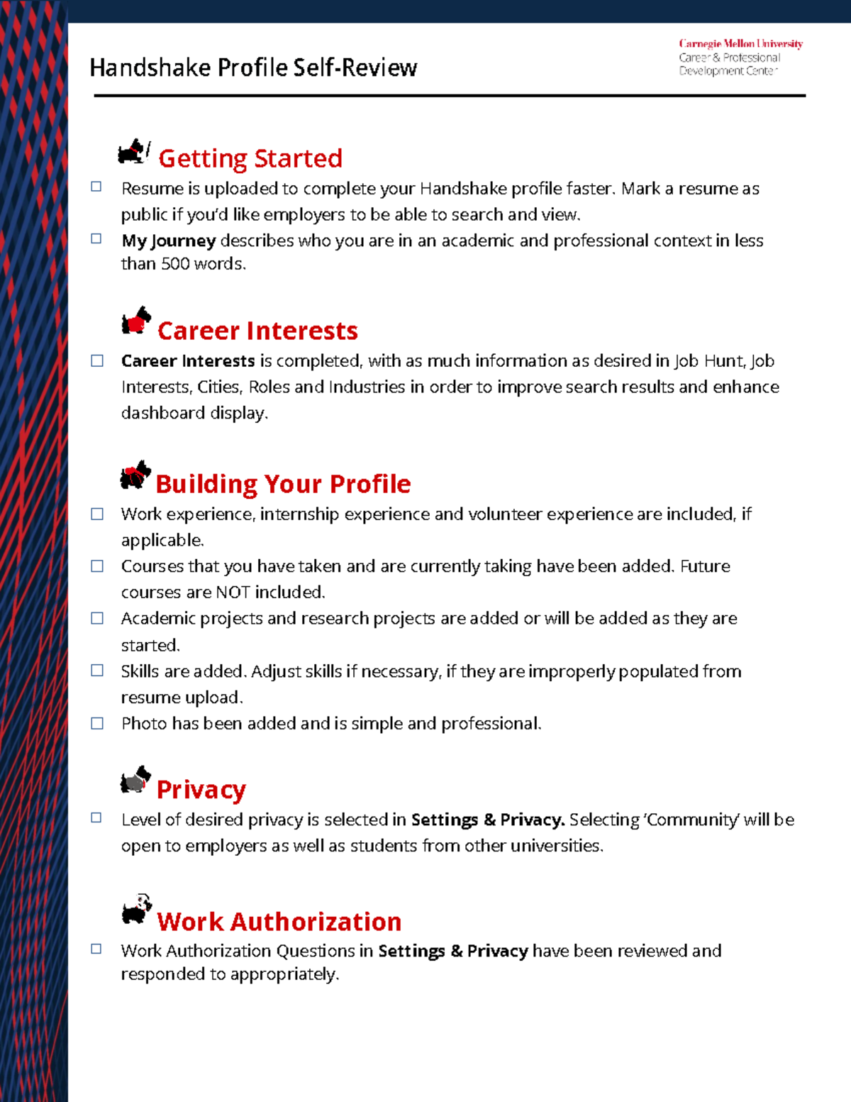 Handshake Profile Self Review 2020-1 - Handshake Profile Self-Review ...