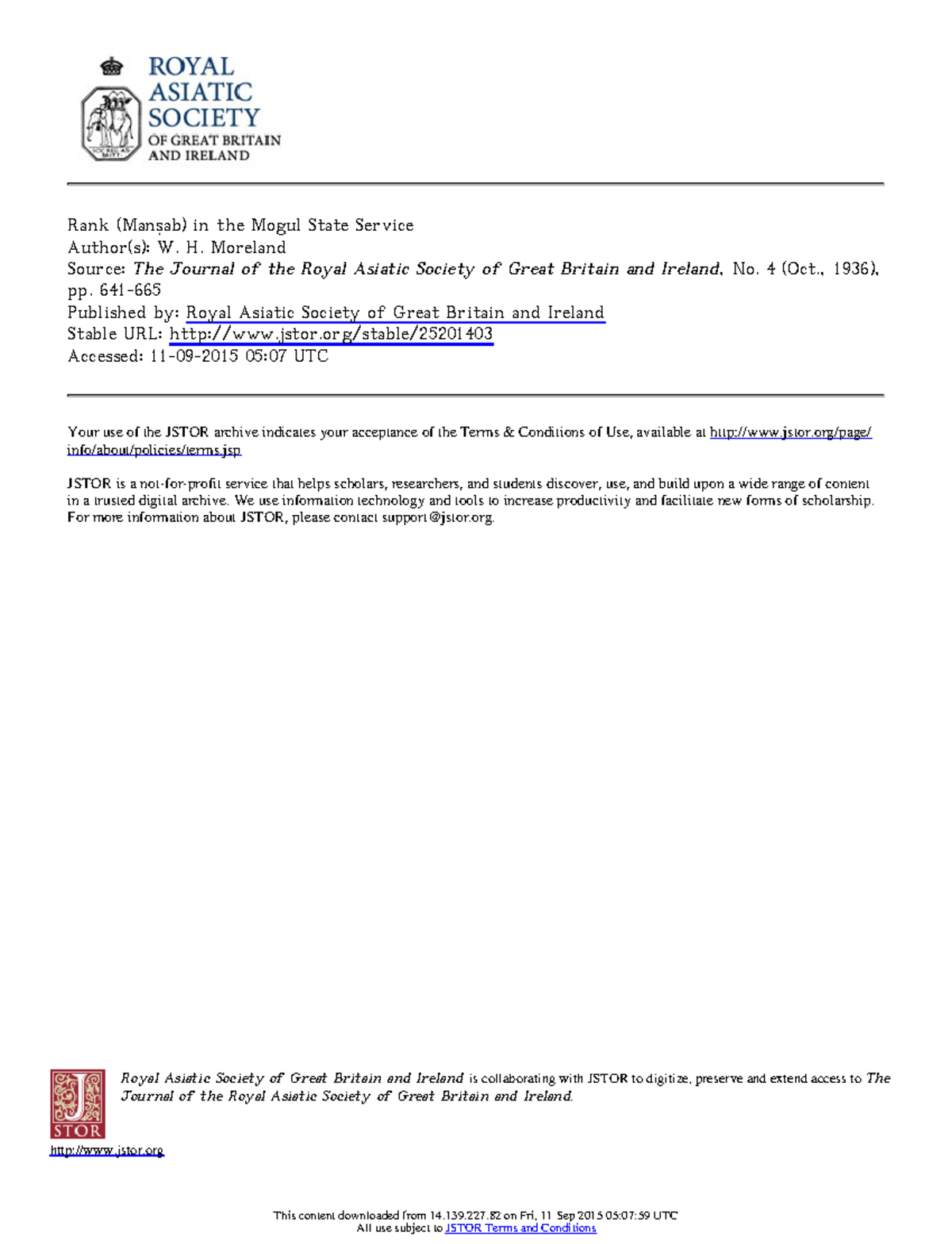 Moreland Mansab system - Royal Asiatic Society of Great Britain and ...