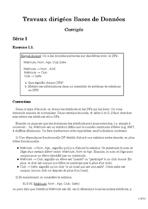 Series des Exercices de SQL avec la Solution - T. D. Bases de donn ́ees. Polytech’Marseille. 4i ...