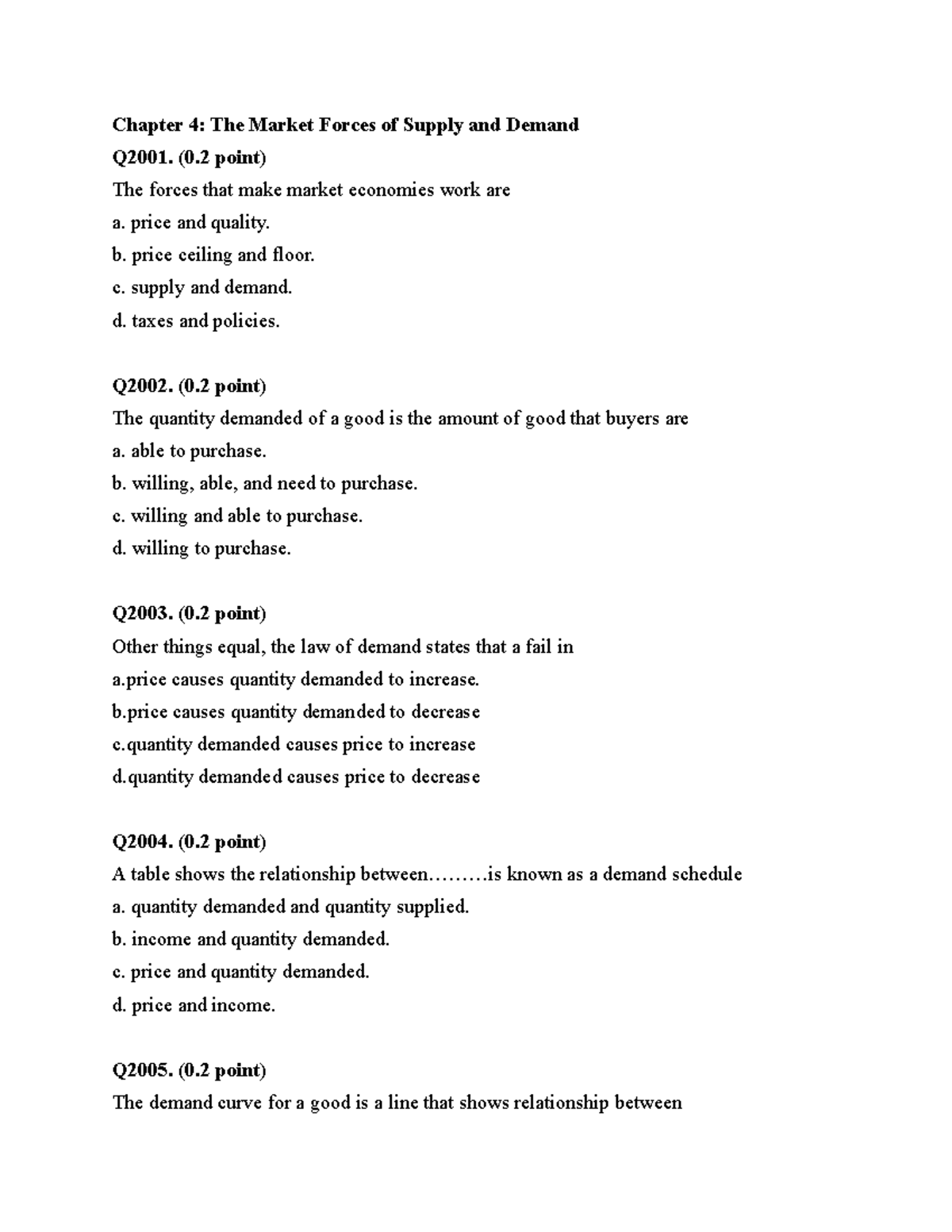Chapter-4 - KTRA - Chapter 4: The Market Forces of Supply and Demand ...