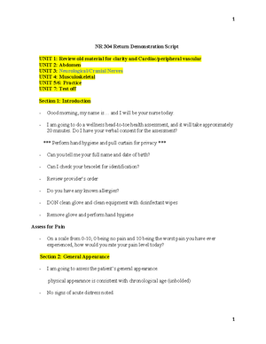 H.A 2 Full Script.updated 11 - NR 304 Return Demonstration Script UNIT ...