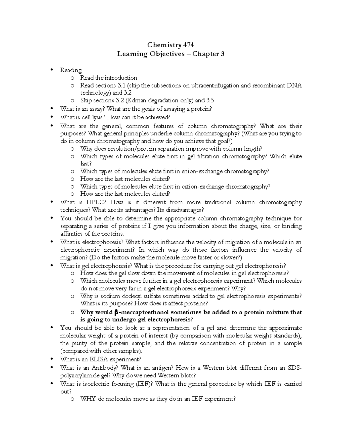 Chem474 learning objectives ch 3 - Chemistry 474 Learning Objectives ...