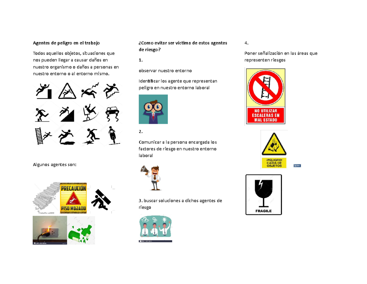 Agentes de peligro en el trabajo - Algunos agentes son: ¿Como evitar ...
