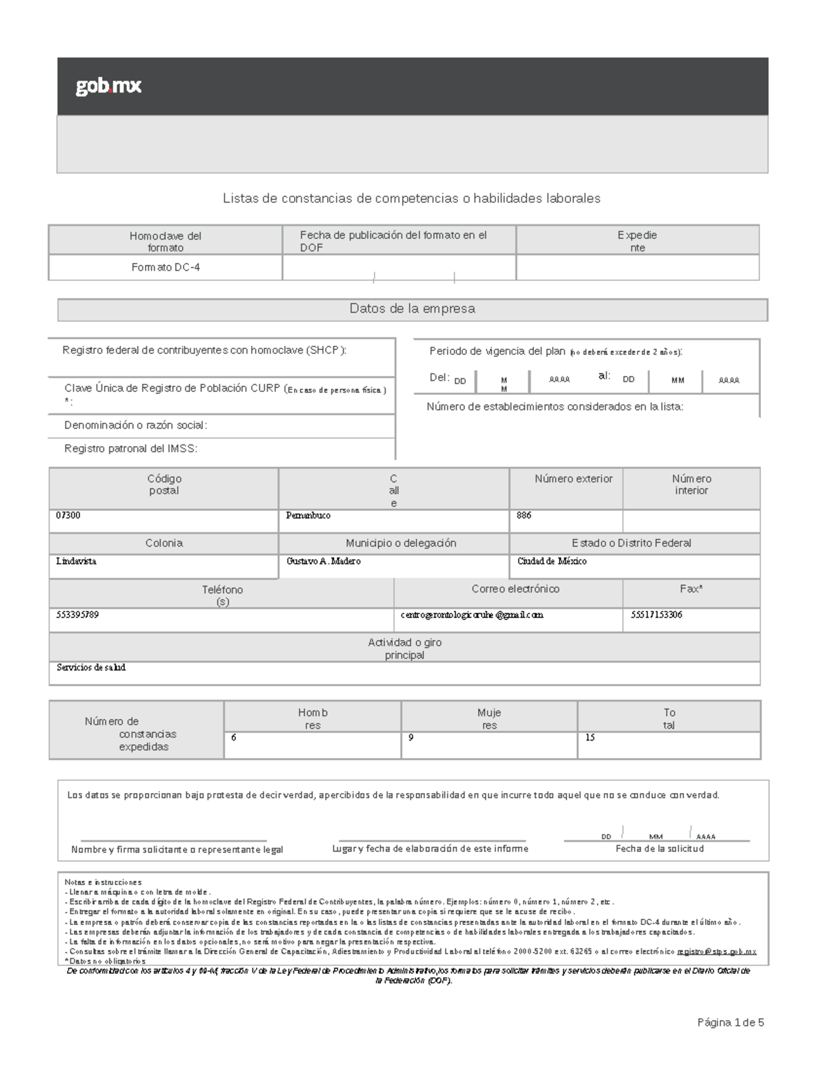 STPS - Formato DC-4 DOF 28 12 2015 - Secretaría del Trabajo y Previsión ...