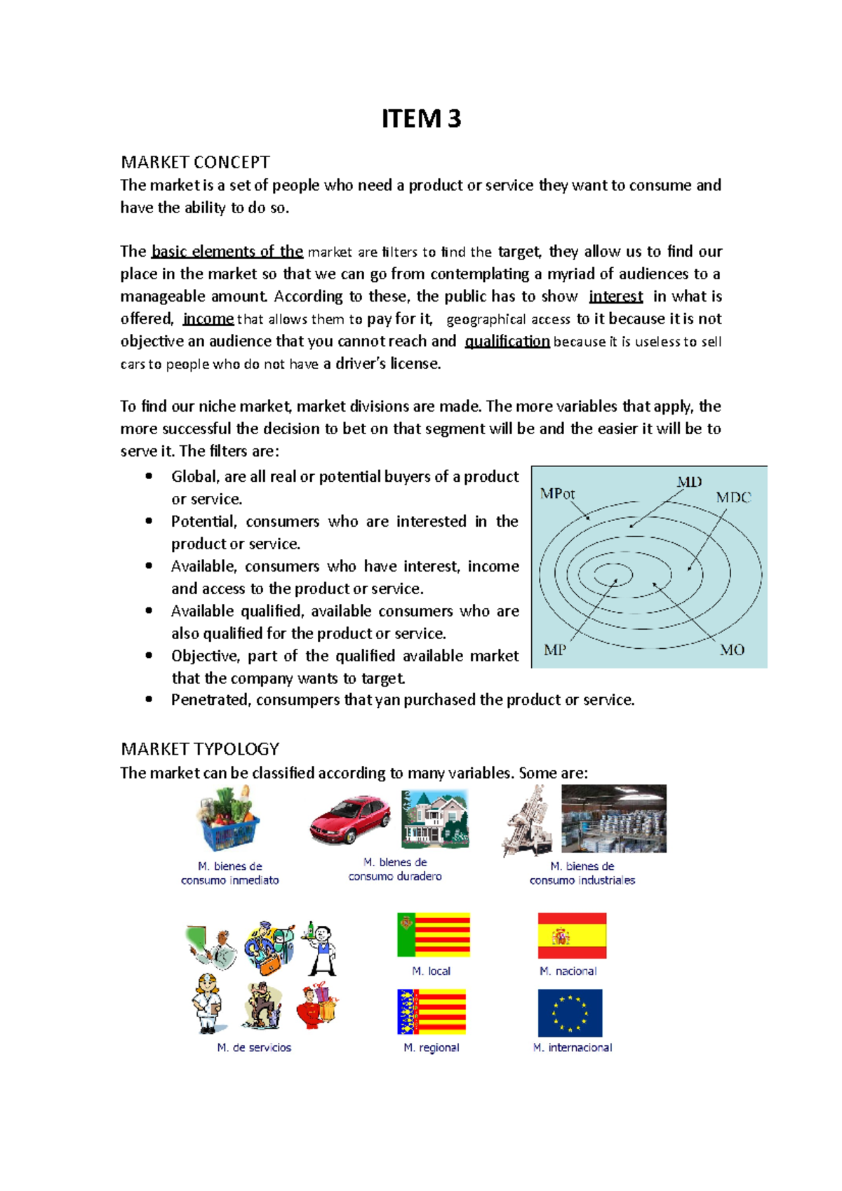 Lesson 4 Marketing Strategy - ITEM 3 MARKET CONCEPT The market is a set ...