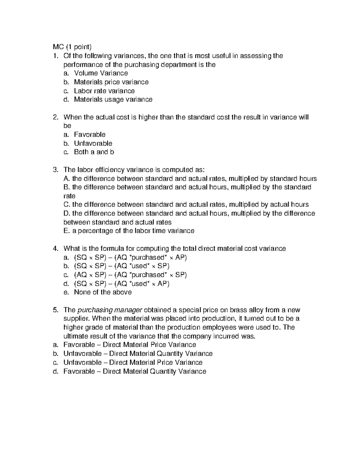 SBA- Seatwork - Practice - MC (1 point) Of the following variances, the ...