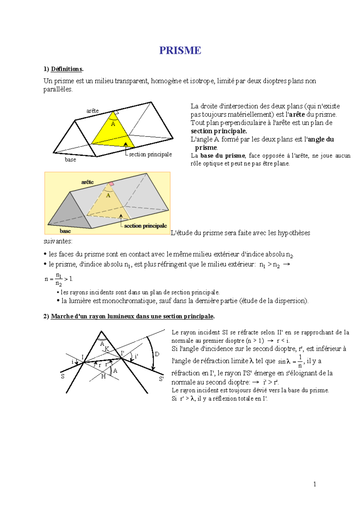 5. Document Prisme - Exercices et cours thermodynamique - PRISME Définitions. Un prisme est un ...