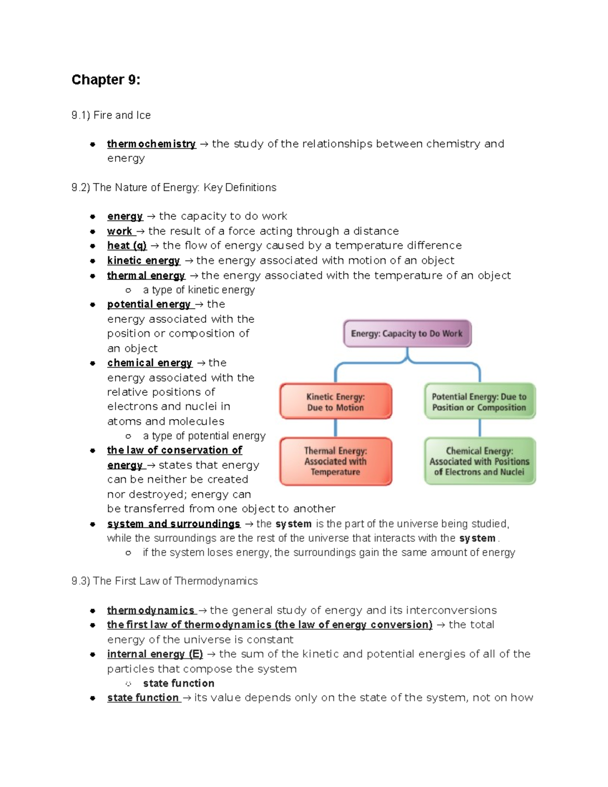 CH101 Chapter 9Notes - Lecture notes 9 - Chapter 9: Fire and Ice ...