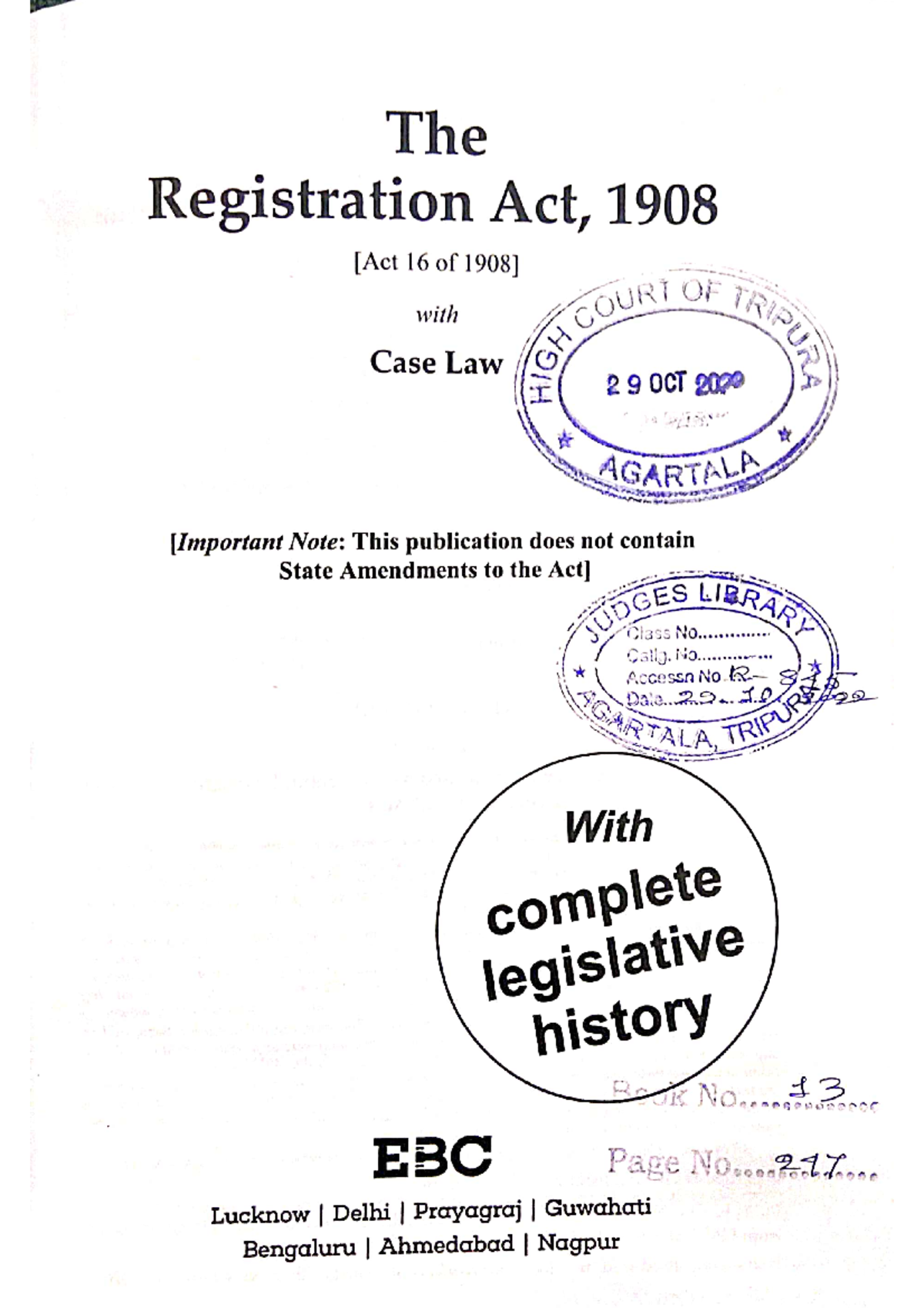 Registration Act, 1908 - The Registration Act, 1908 16 of OF with Case ...