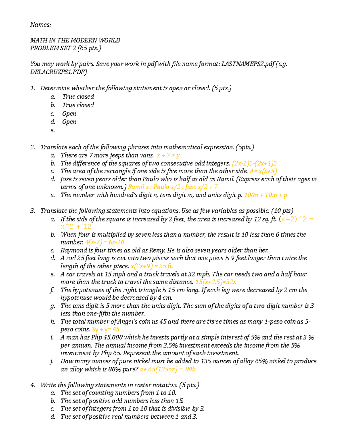 Mmwps 2 - Mathematics in the modern world - Names: MATH IN THE MODERN ...