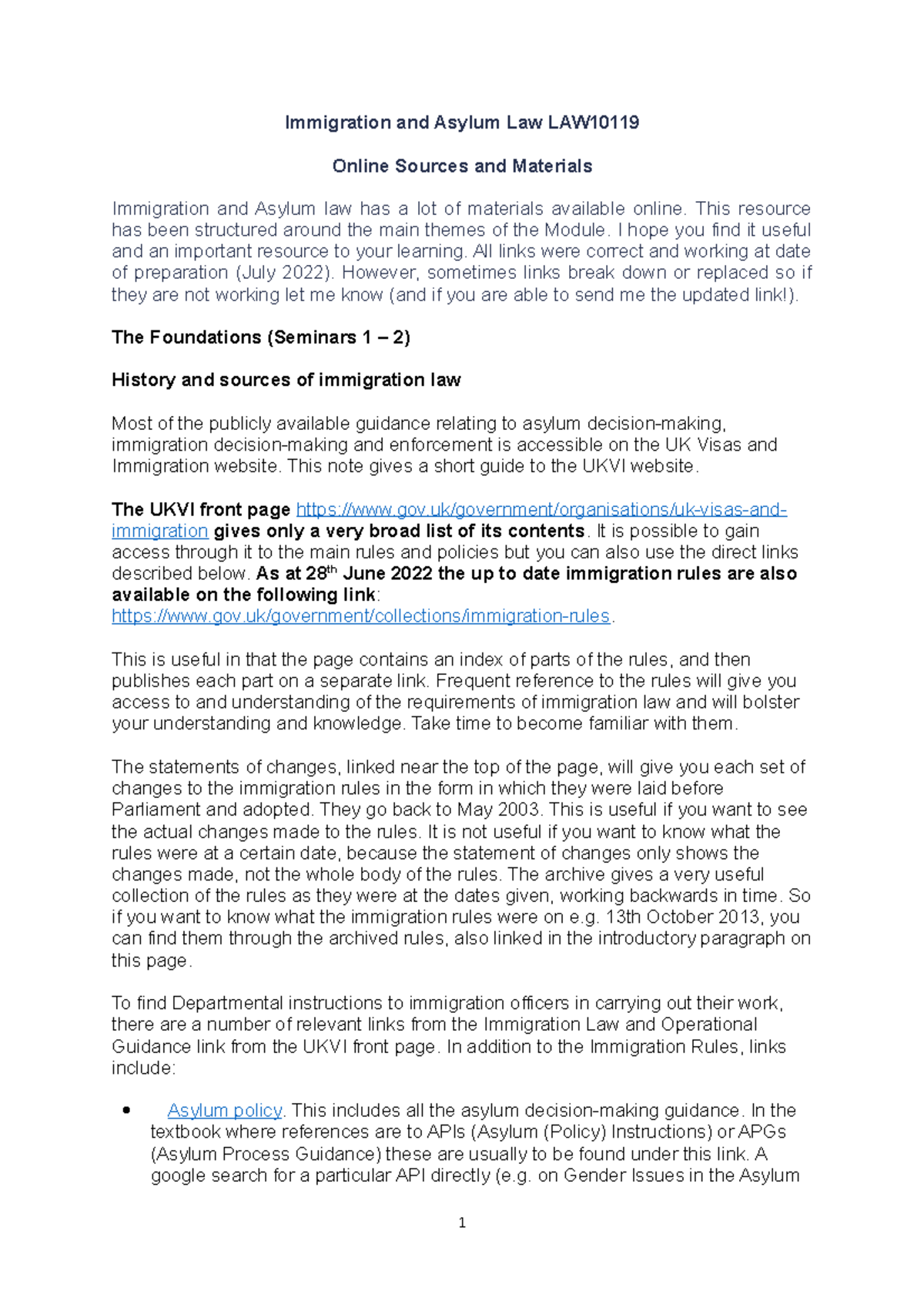 Immigration and Asylum Law Online Sources and Materials Guide 2022 ...