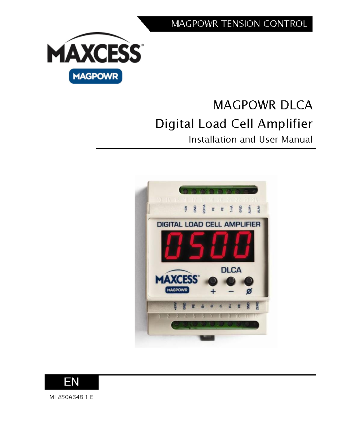 Manual dlca - MAGPOWR DLCA Digital Load Cell Amplifier Installation and ...