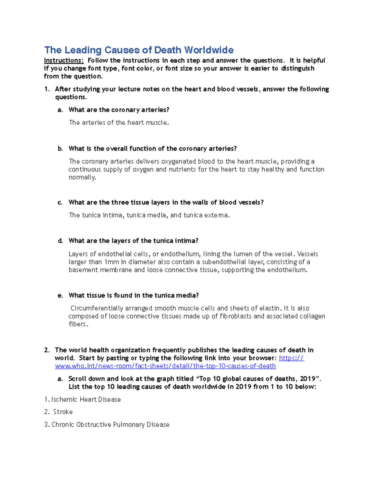 The Leading Causes of Death Worldwide - The Leading Causes of Death ...