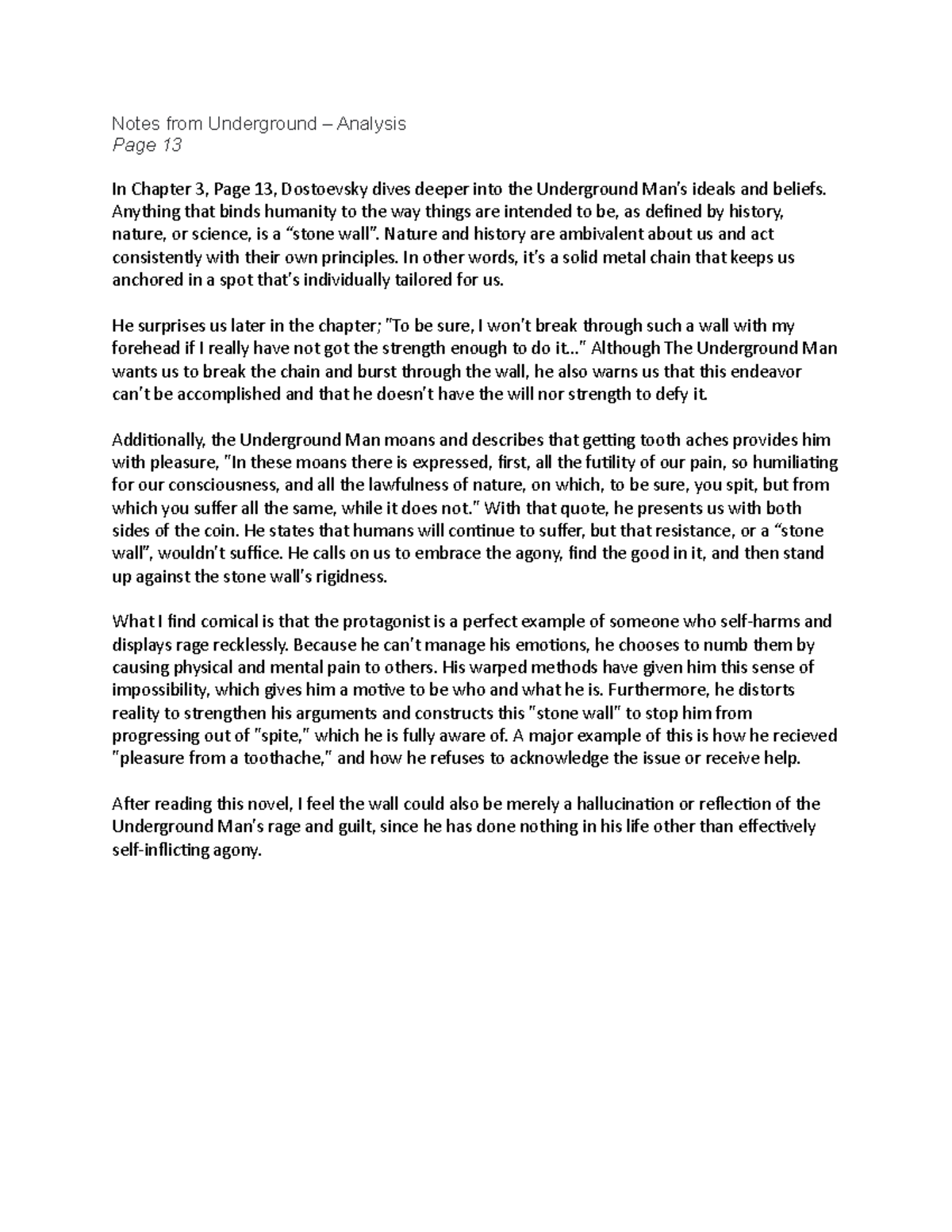 Notes from Underground Analysis - Notes from Underground – Analysis ...