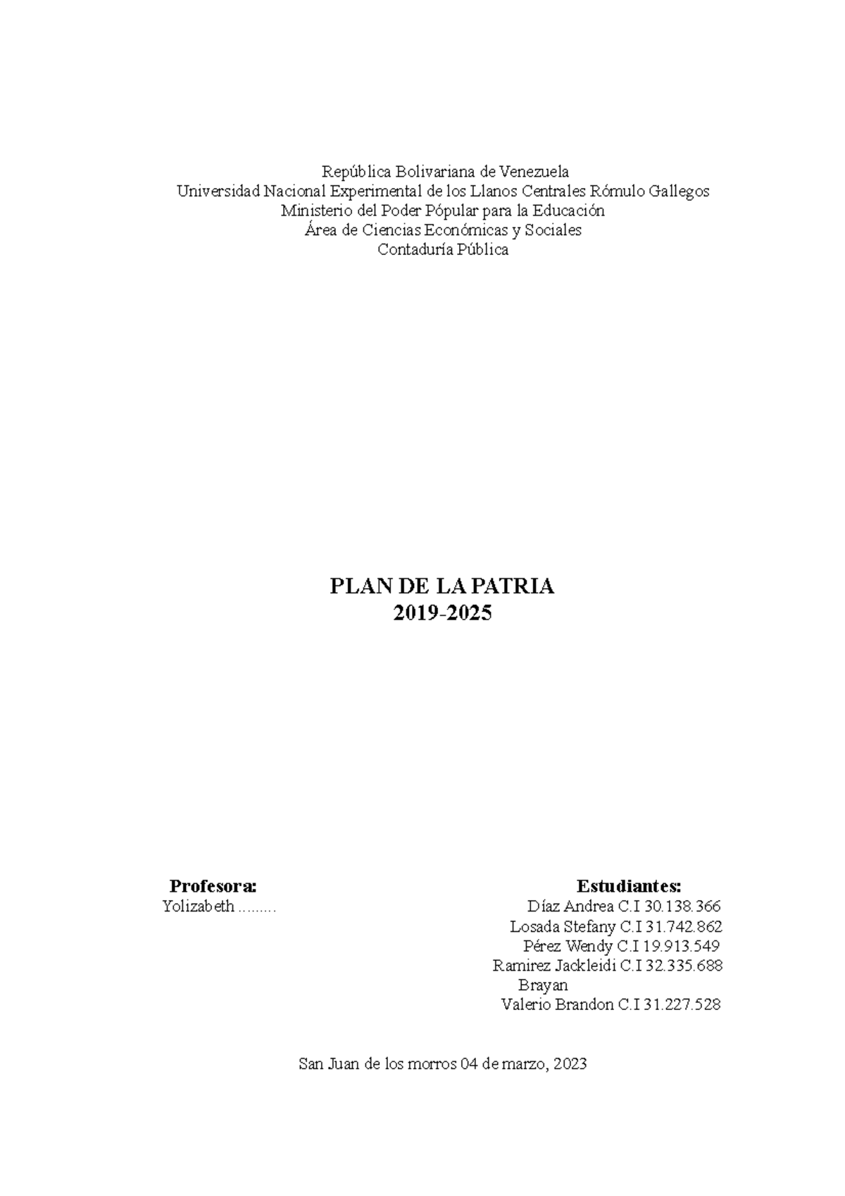 Plan de la patria 2019-2025 - República Bolivariana de Venezuela ...