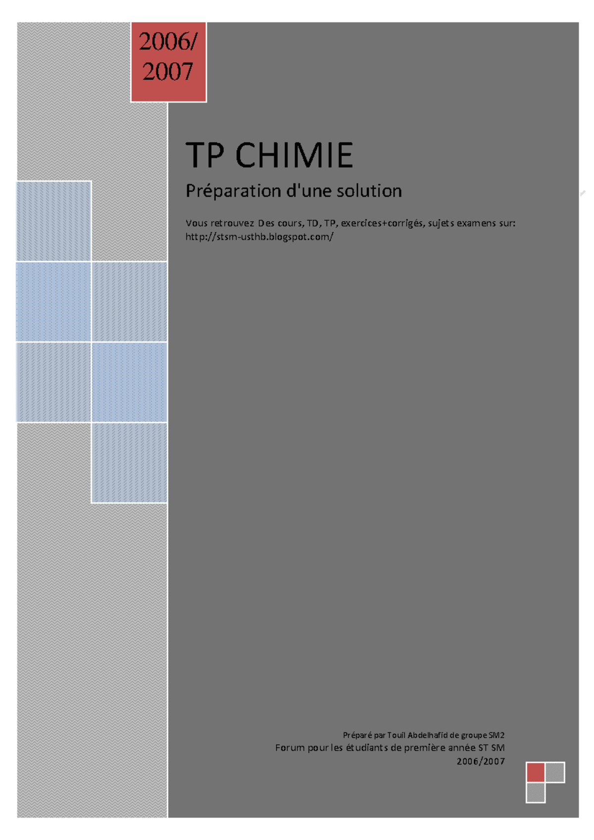 TP n° 3 Préparation dune solution - TP CHIMIE Préparation d'une solution Vous retrouvez Des ...