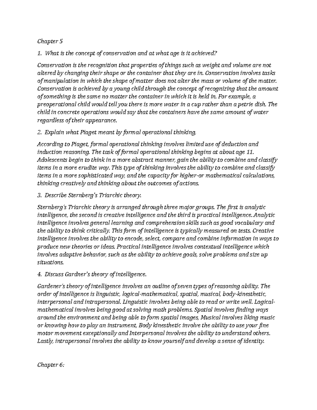 Assignment 5 and 6 - Professor Gannon - Chapter 5 What is the concept ...