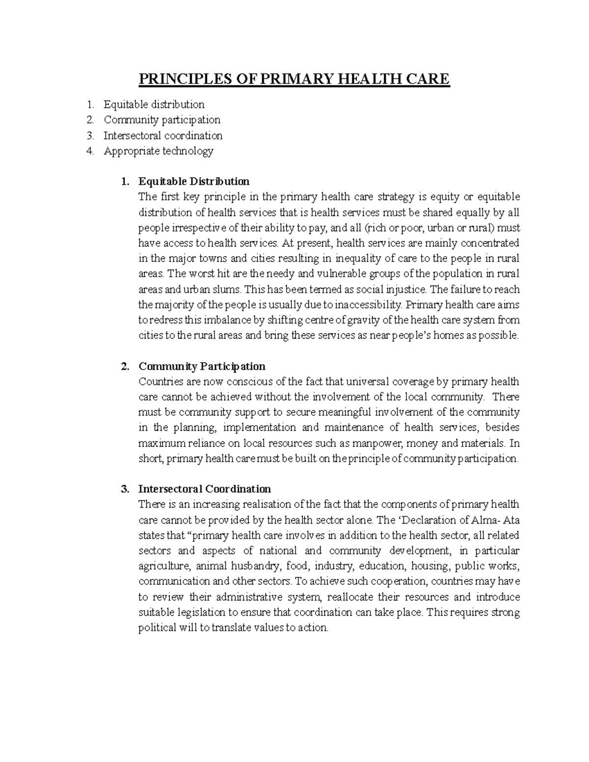 Principles of Primary Health Care - PRINCIPLES OF PRIMARY HEALTH CARE ...