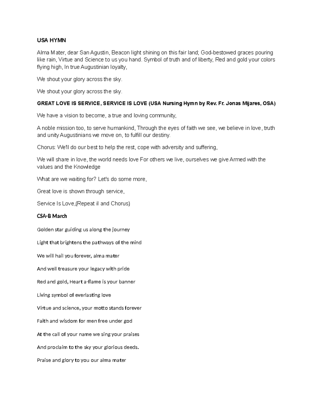 SAN AG Essentials - yes it is very goood - USA HYMN Alma Mater, dear ...