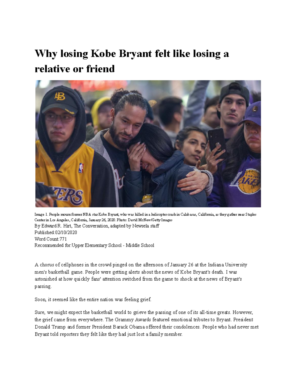 - Why losing Kobe Bryant felt like losing a relative or frie - 3385708 ...