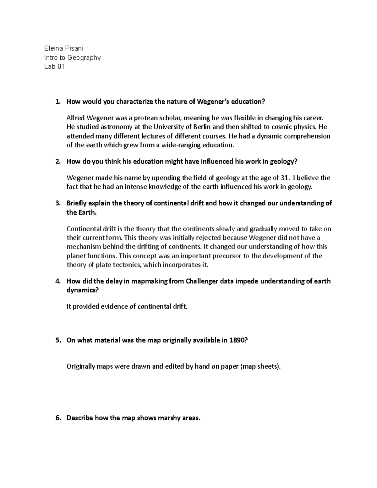 Geography Lab 1 - geo 101- lab 1 - Eleina Pisani Intro to GeographyLab ...