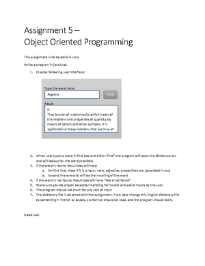 Lab Manual - This is lab work for OOp from my university - OBJECT ...