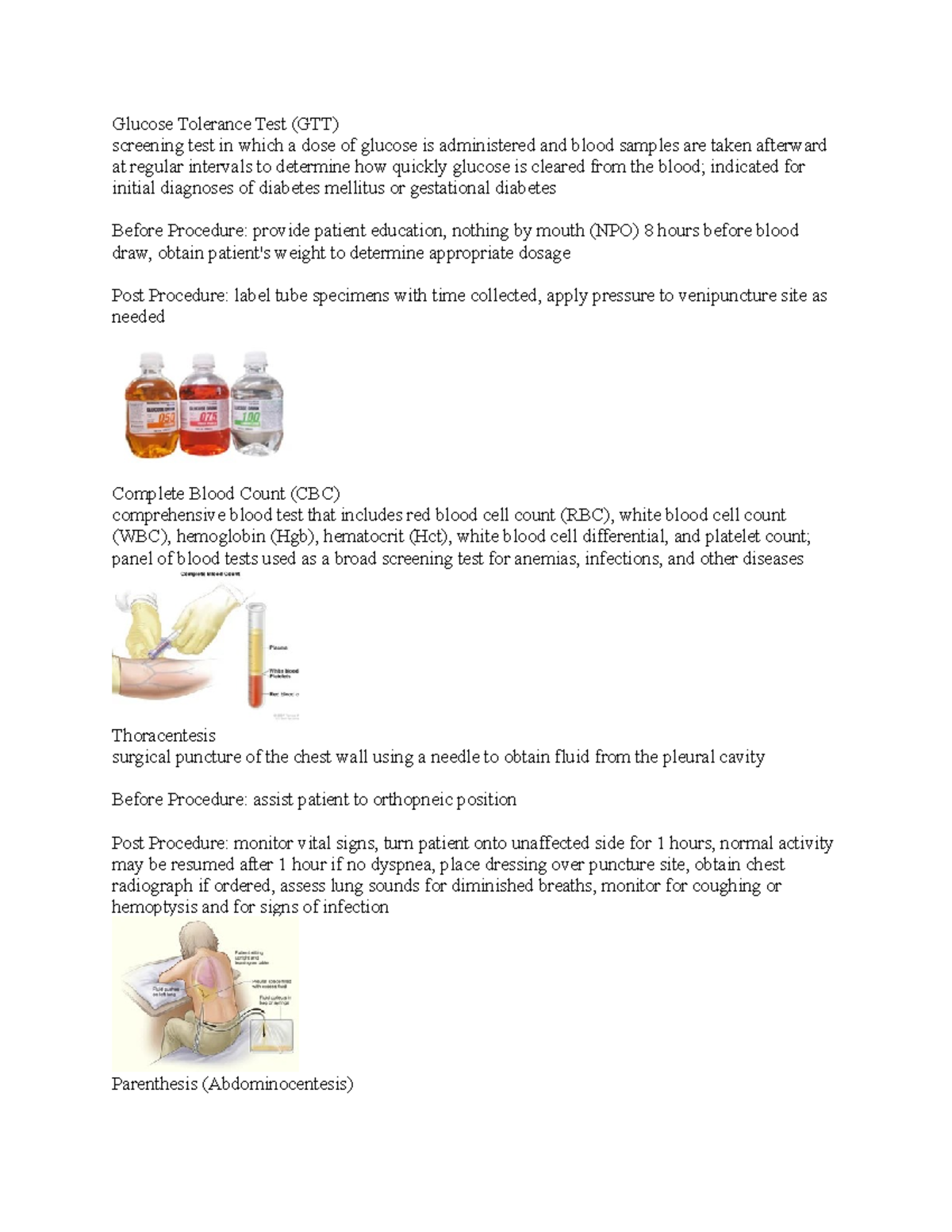 An 2 - notes - Glucose Tolerance Test (GTT) screening test in which a ...