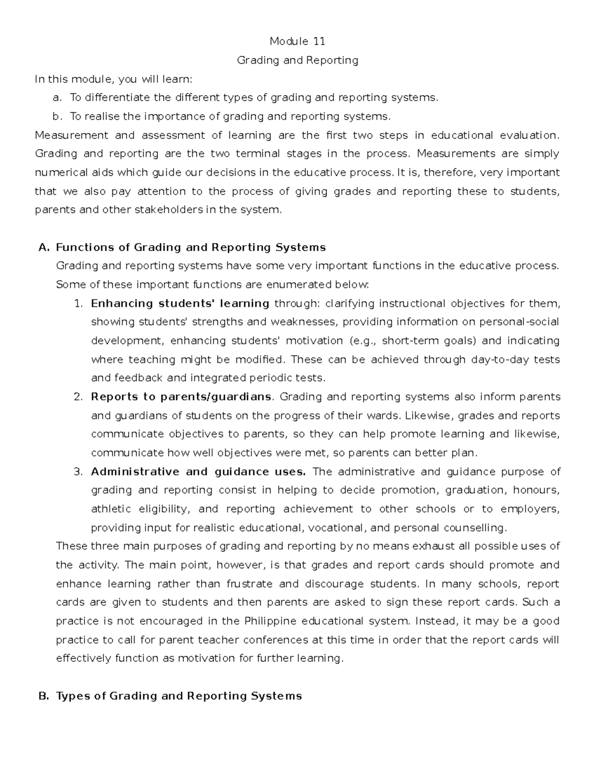 Inbound 162954177820837133 - Module 11 Grading and Reporting In this ...