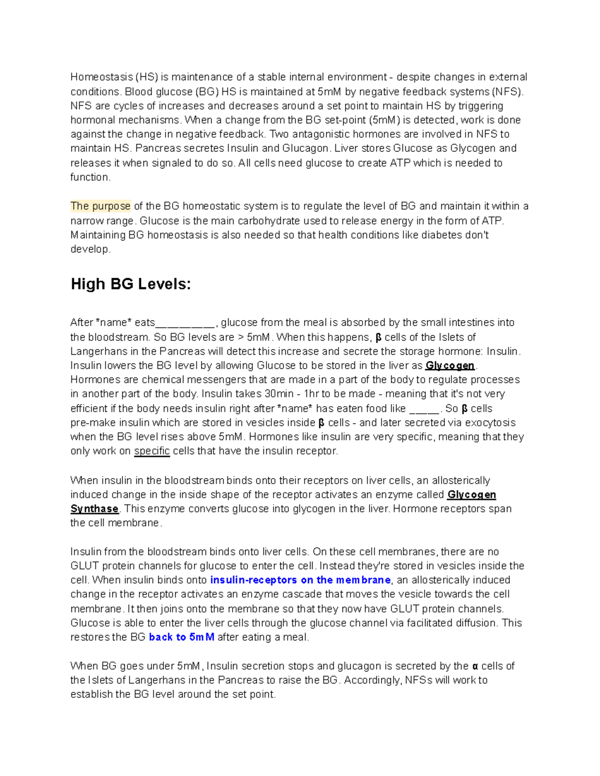 Level 3 Homeostasis Final - Homeostasis (HS) is maintenance of a stable ...