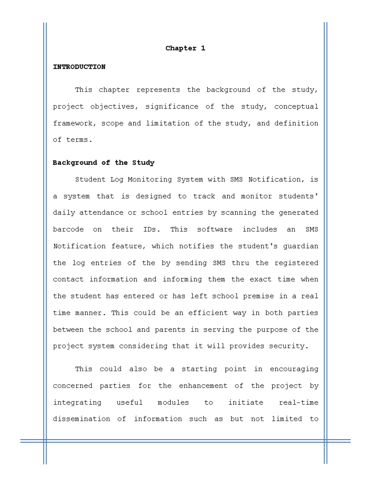 Thesis in title a software project Chapter 1 PAGE 1 TO 10 - Chapter 1 ...