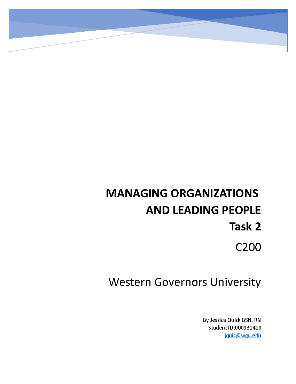 C200 Task 2 - Jessica Quick BSN (Final Draft) - By Jessica Quick BSN ...